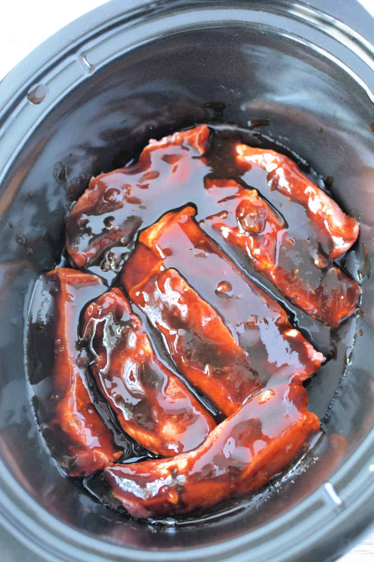 Boneless Slow Cooker Country Style Ribs (with BBQ Sauce)