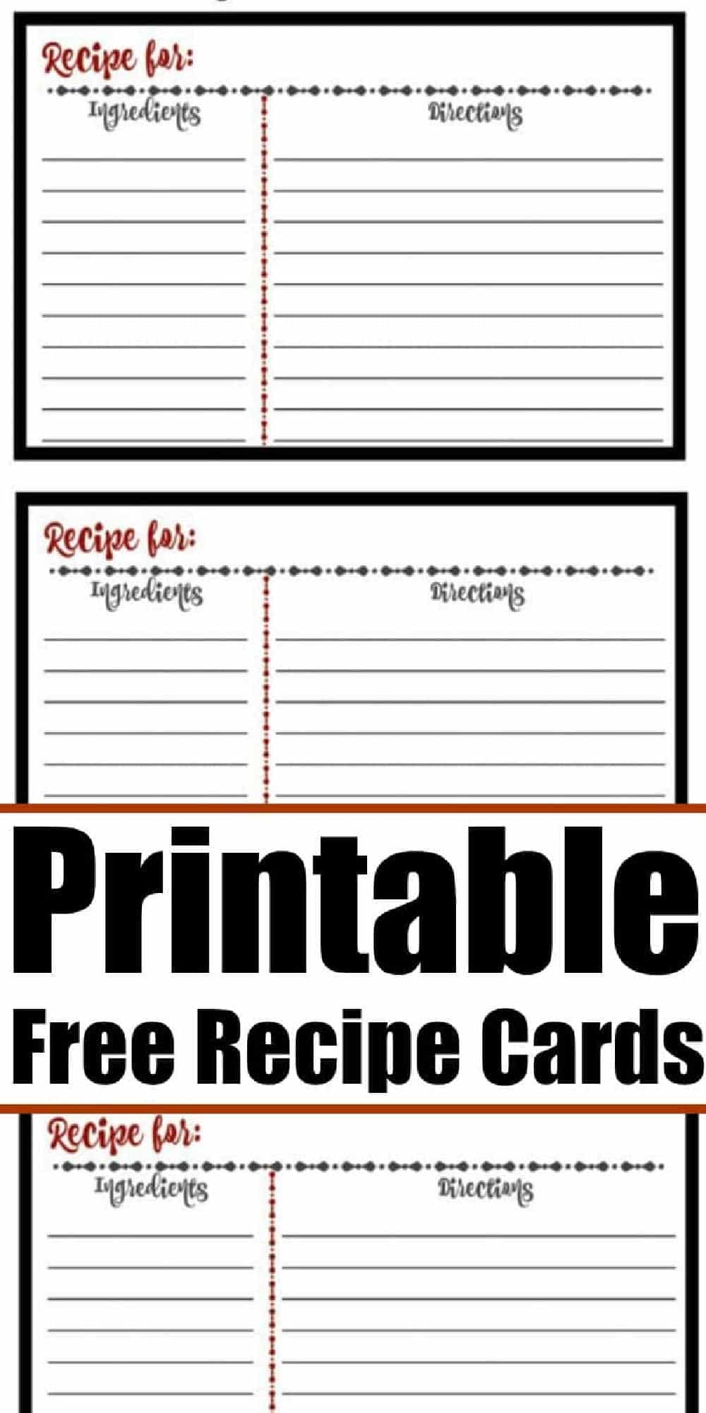 Free Printable Recipe Cards (PDF)