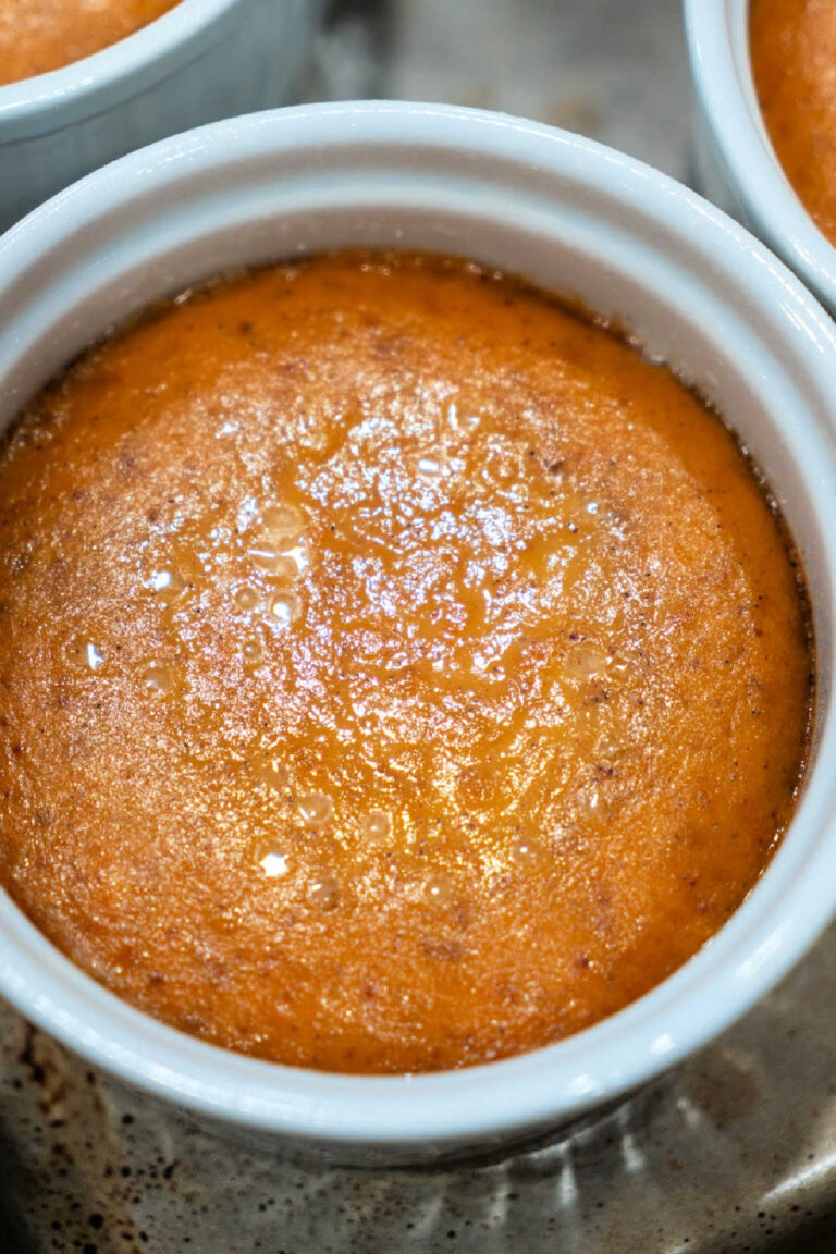 Pumpkin Pie in Ramekins - Leftover Pumpkin Puree Recipe