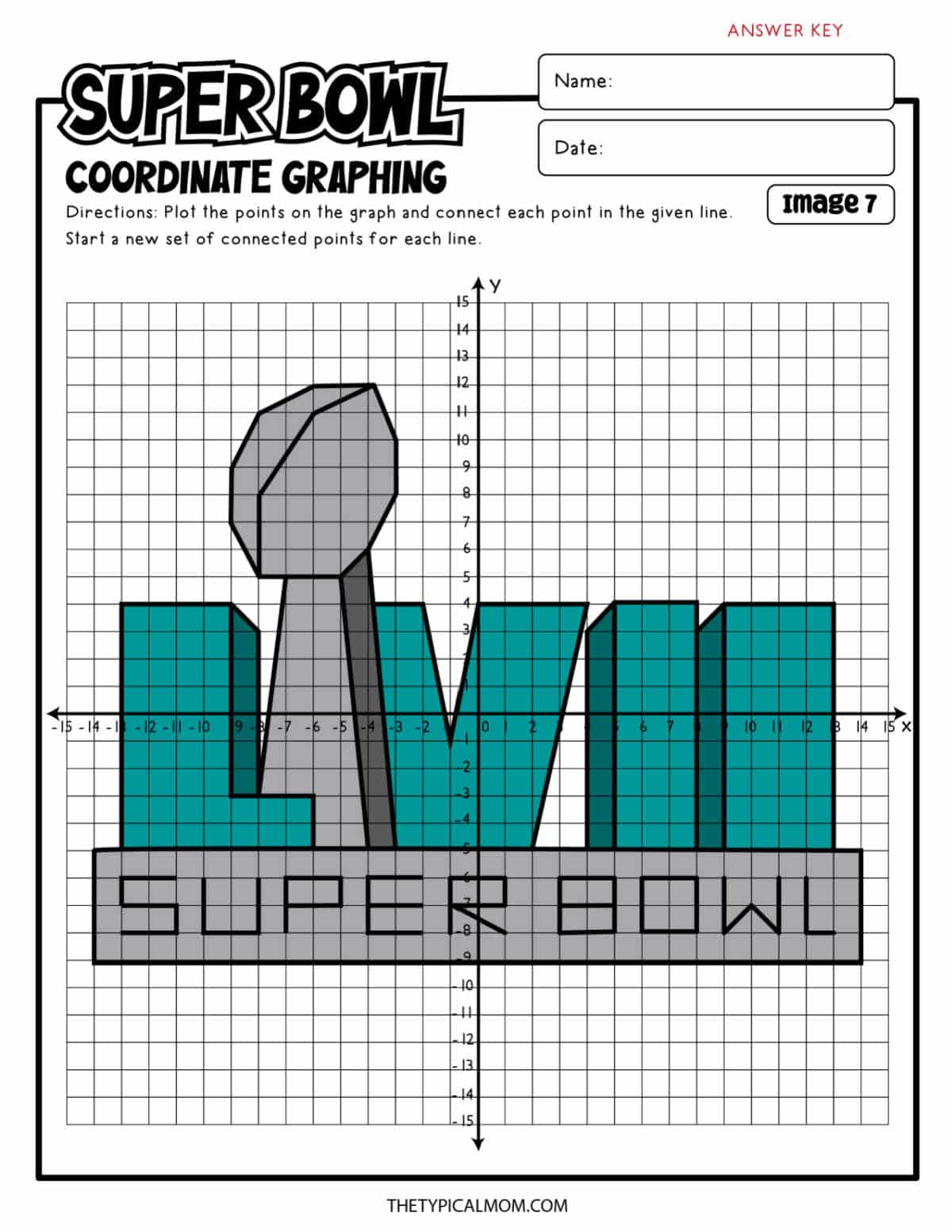Free Football Coloring Pages - Super Bowl Color by Number Page