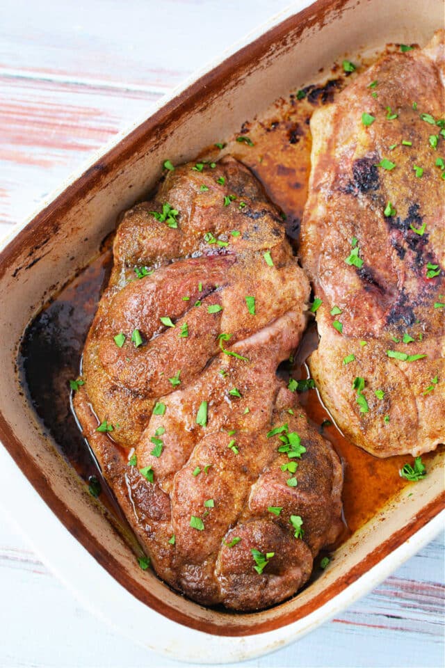 Pork Steaks in the Oven (with Dry Rub)