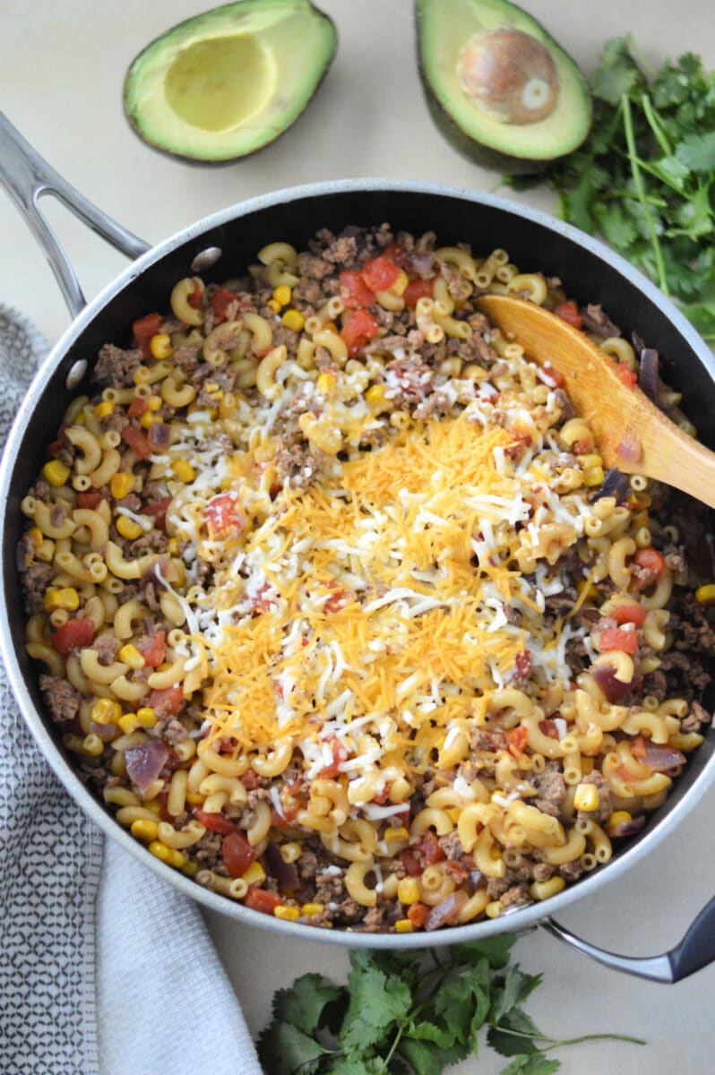 Homemade Taco Hamburger Helper - Skillet Cheeseburger Helper
