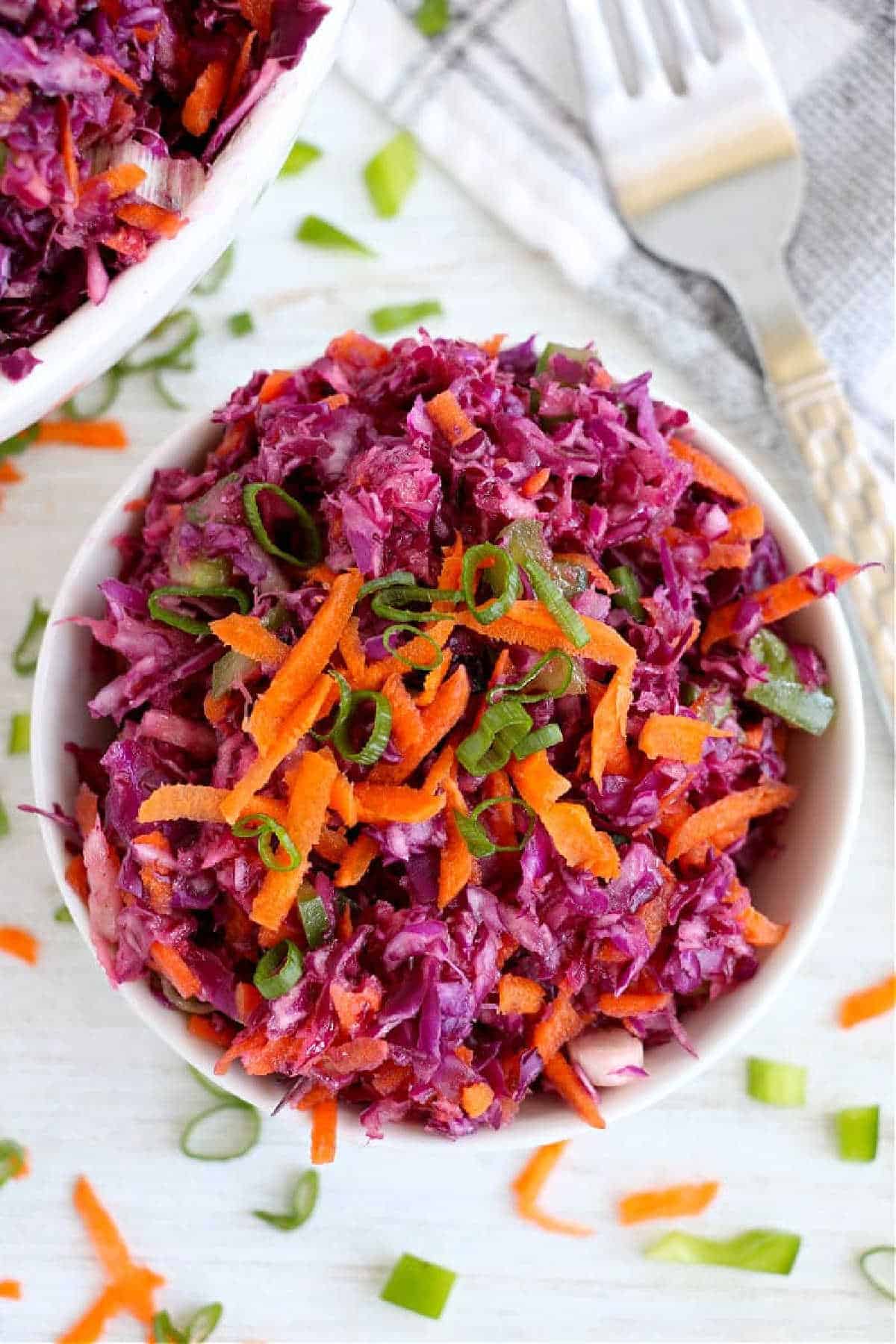 Red Cabbage Coleslaw Recipe (No Mayo)