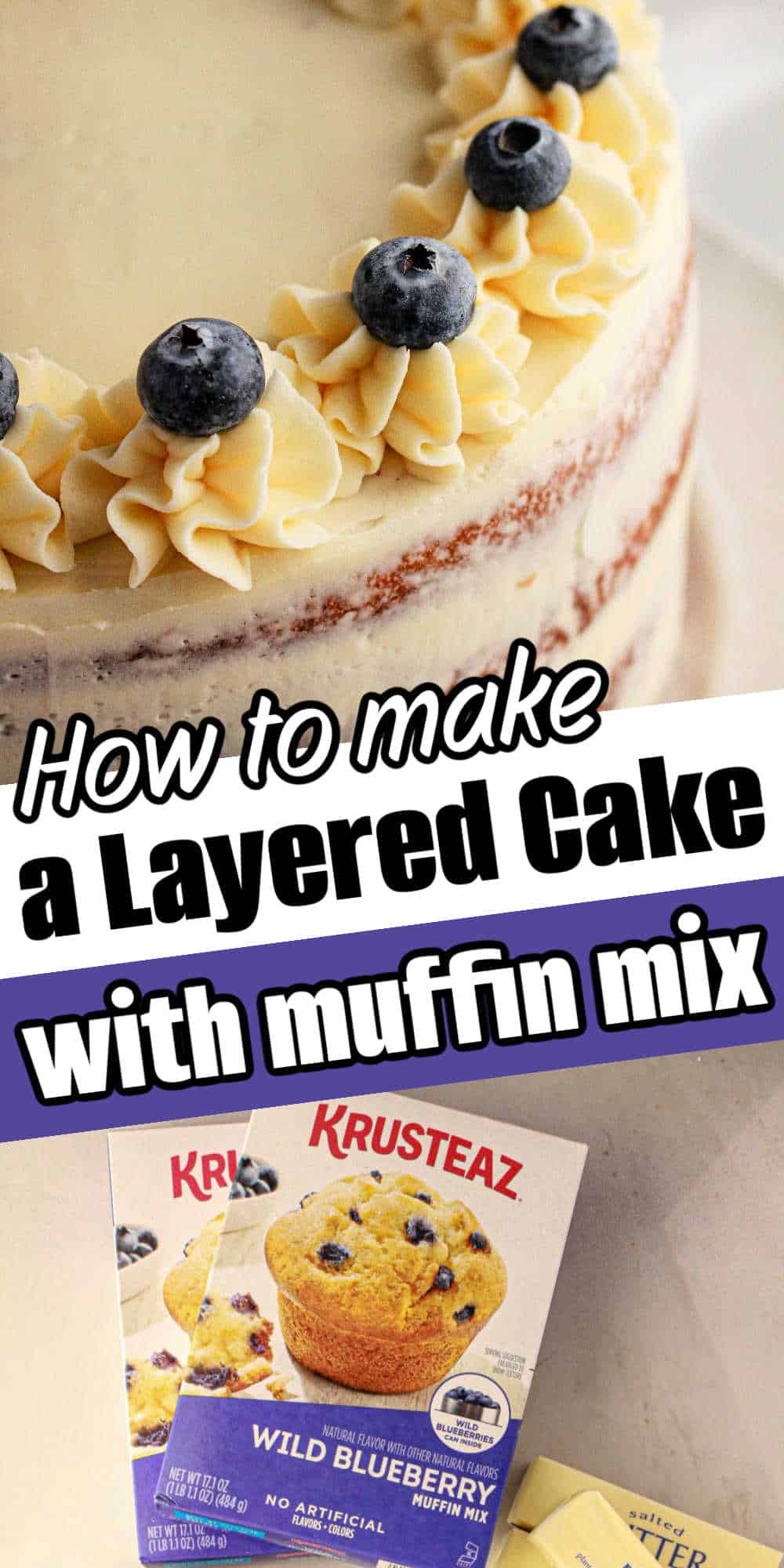 Blueberry Muffin Mix Cake (2 Layer Cake)